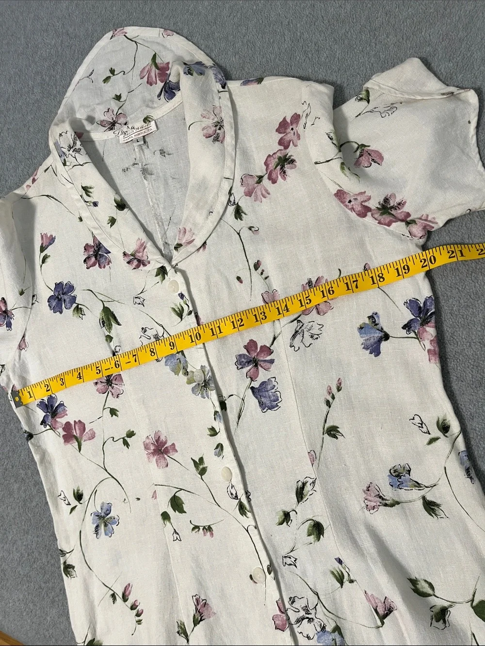 Basic threads | Dresses | Vintage Floral Linen Maxi Dress Large Button ...